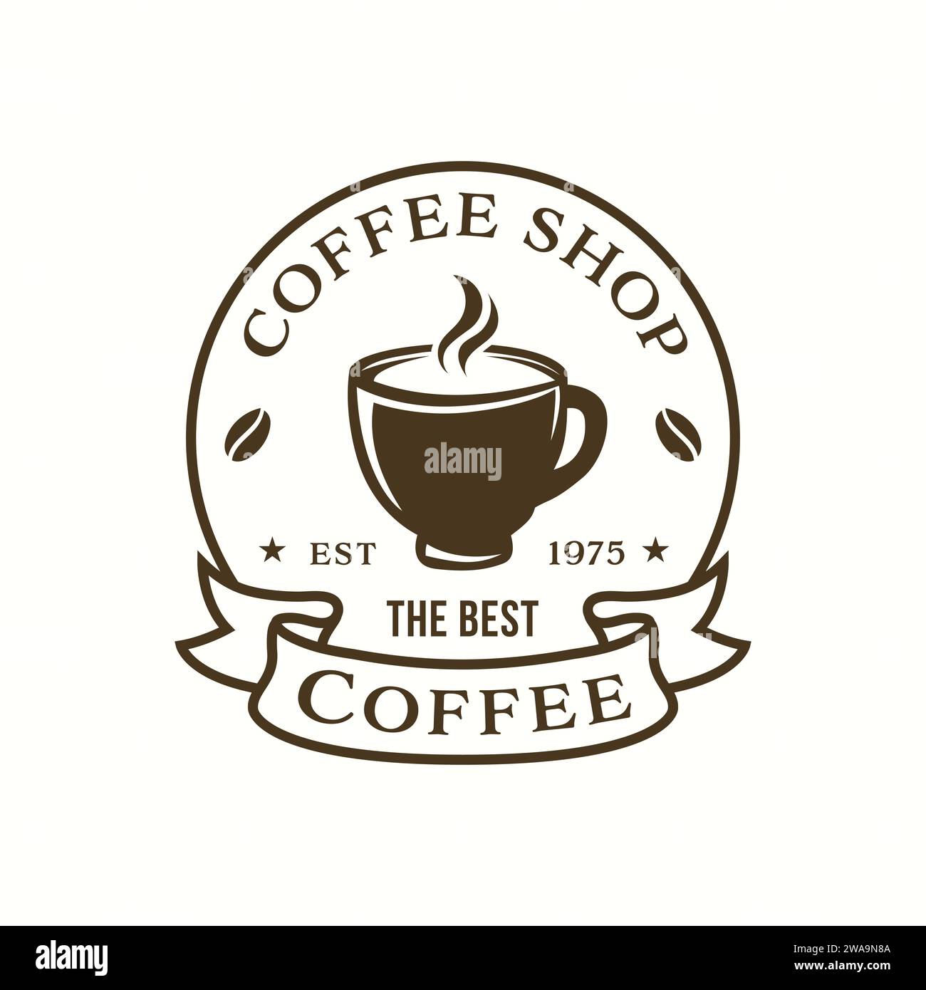 Coffee shop design template with coffee cups. modern vintage coffee ...