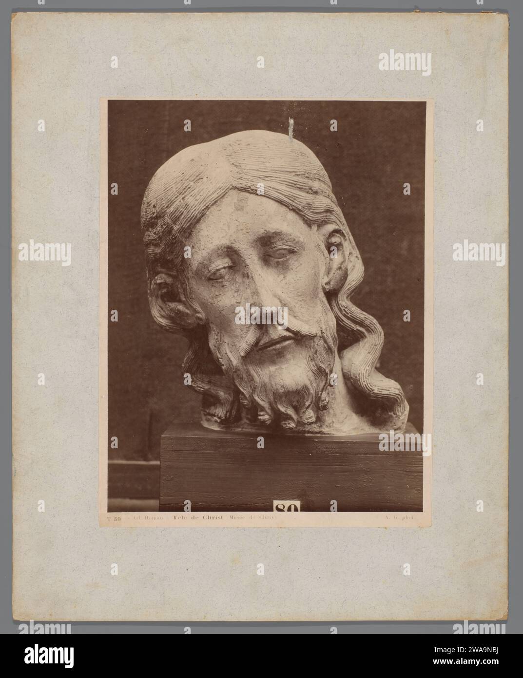 Sculpture of the head of Christ, Adolphe Giraudon, 1850 - 1900 ...