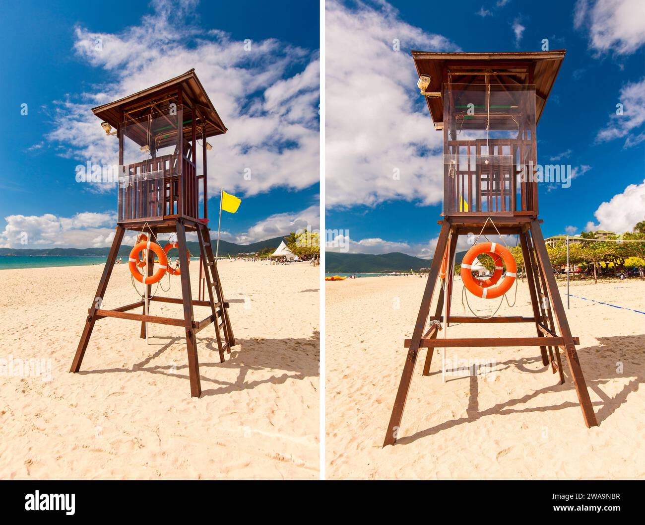 The Set of Lifeguard towers on the beach on China Stock Photo - Alamy