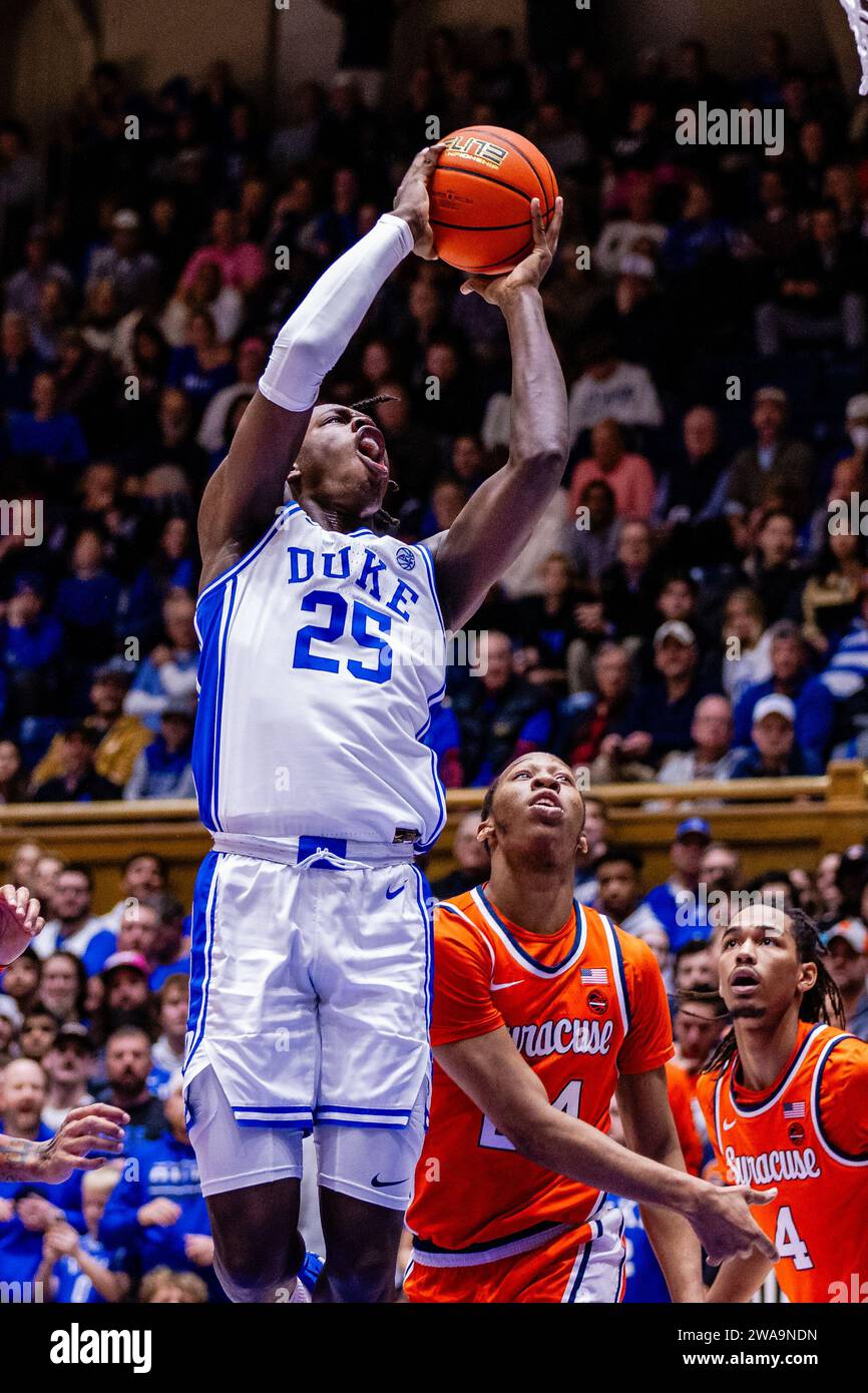 Durham, NC, USA. 2nd Jan, 2024. Duke Blue Devils forward Mark Mitchell ...