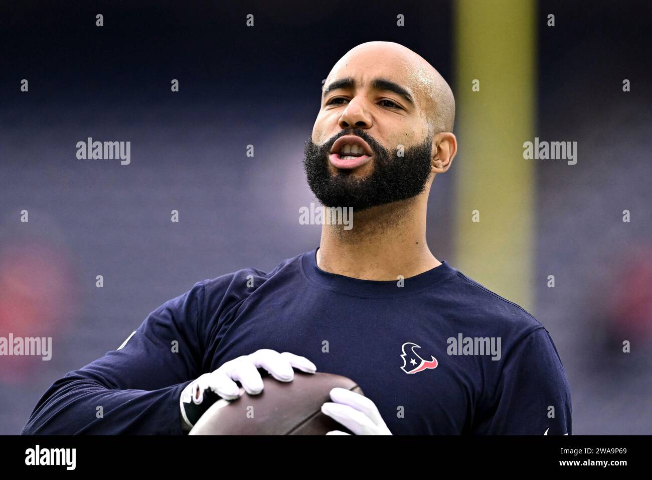Houston Texans safety DeAndre Houston-Carson reacts prior to an NFL ...