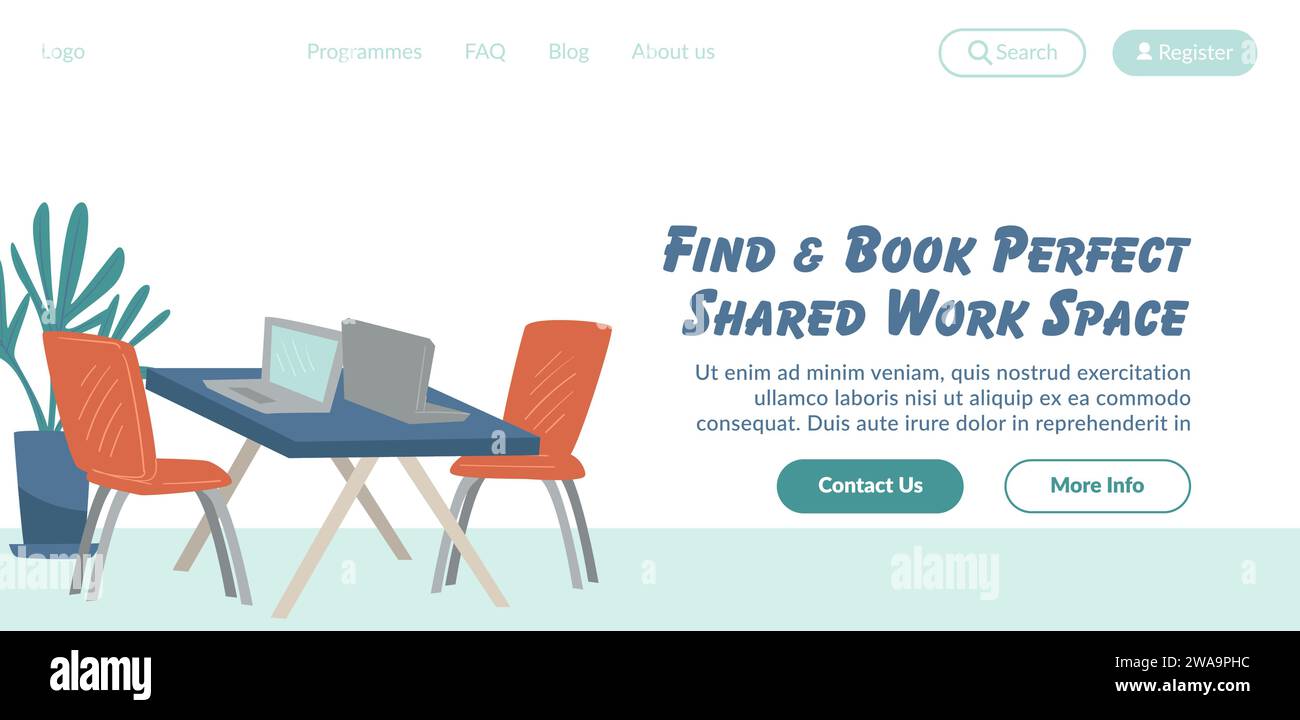 Find and book shared work space, coworking web Stock Vector Image & Art ...