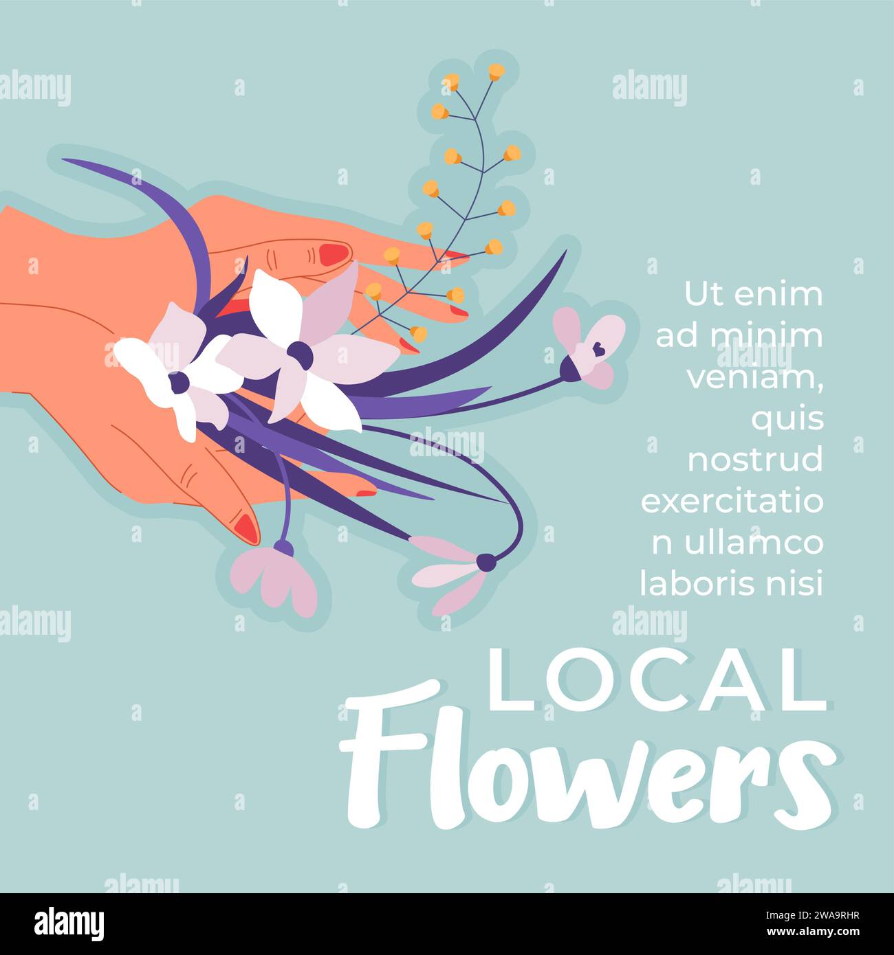 Local flowers advertisements poster or banner Stock Vector Image & Art ...