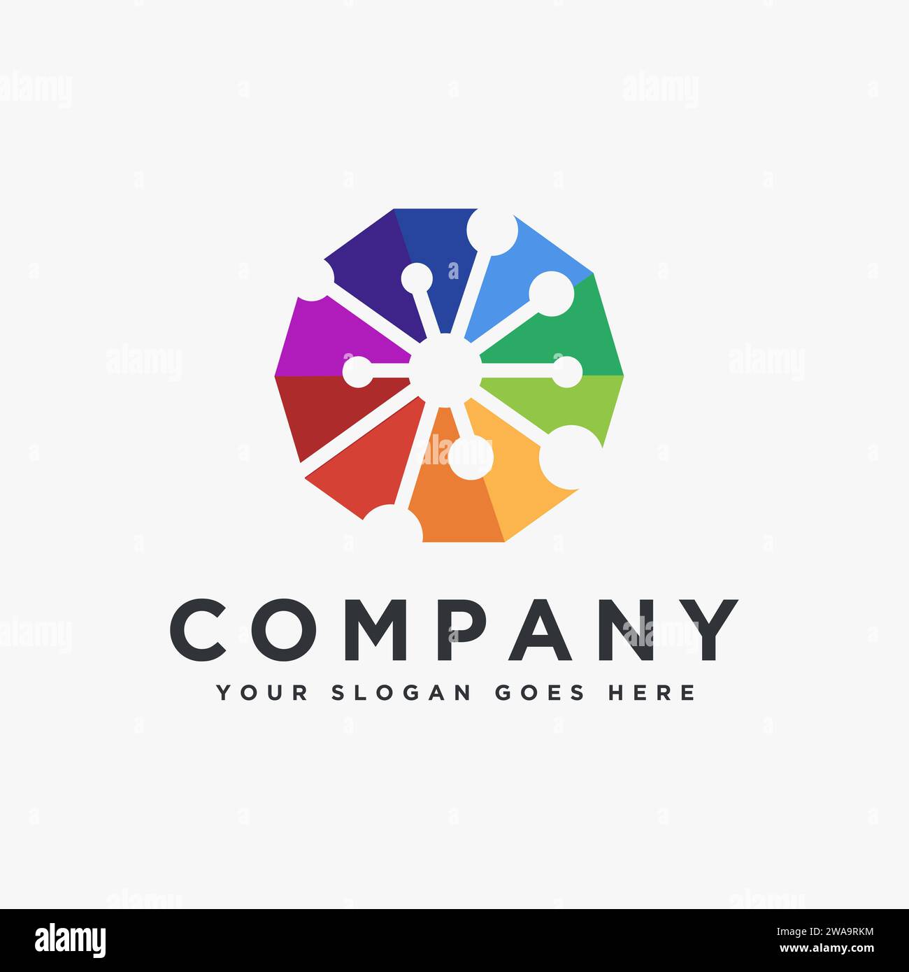 Modern abstract umbrella Link logo icon vector template on white ...