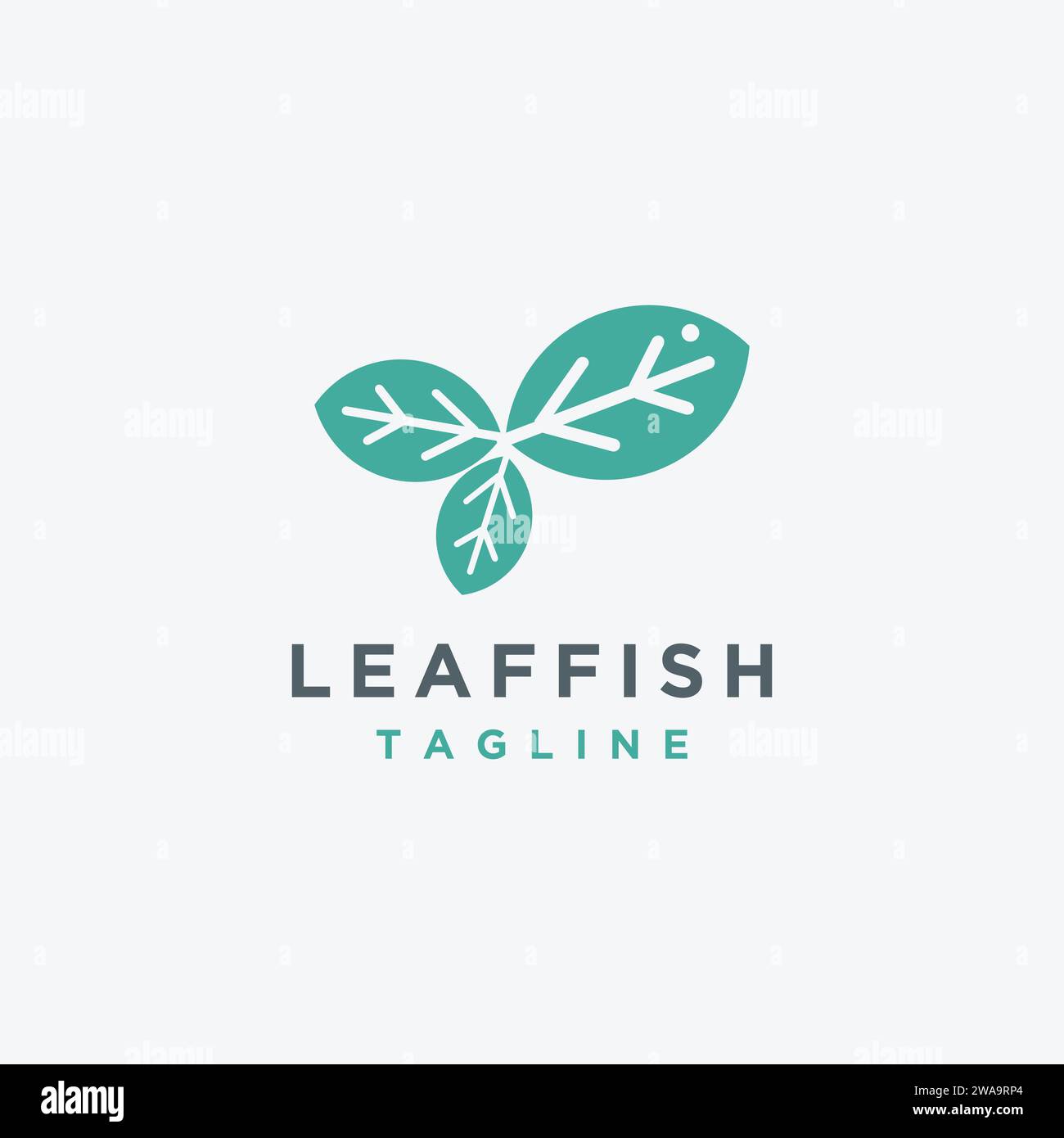 leaf fish logo icon vector template on white background Stock Vector ...