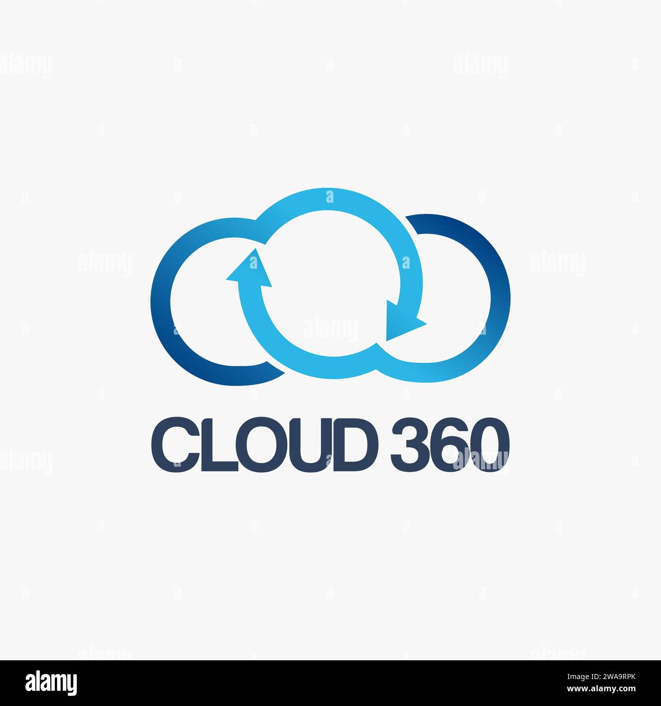 Cloud 360 degree logo icon vector template on white background Stock ...