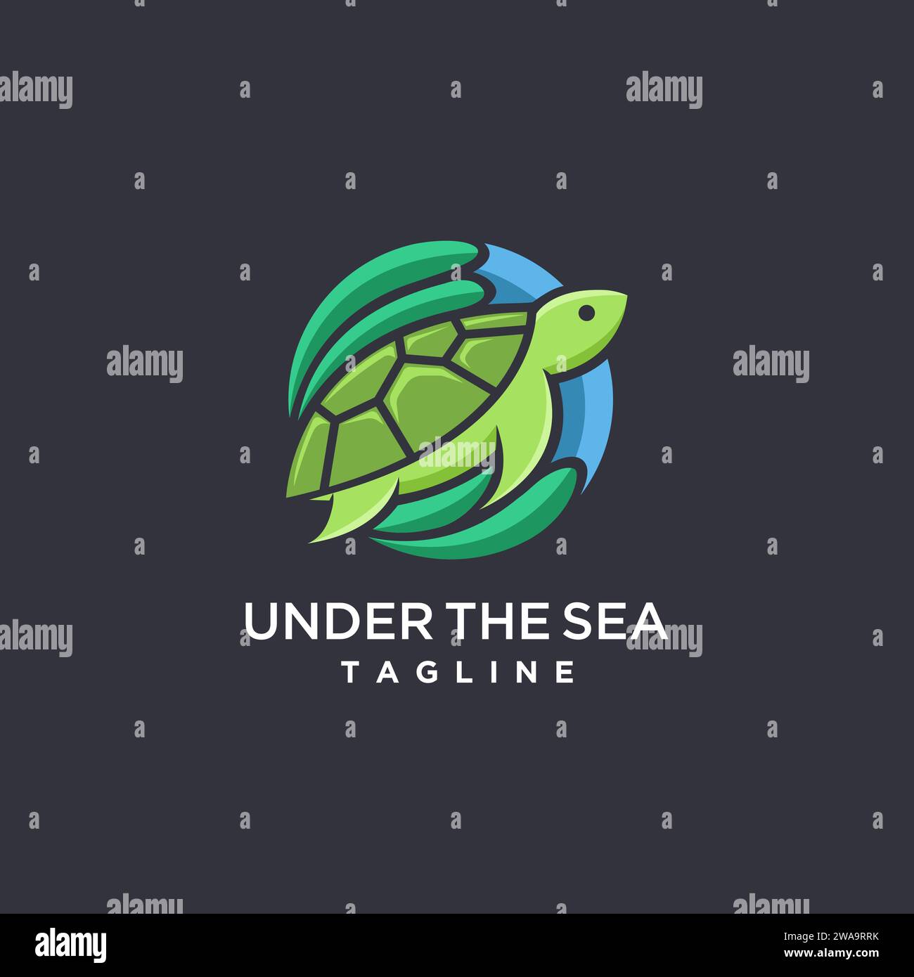 modern colorful Coral logo, turtle logo icon vector illustration template on dark background ...