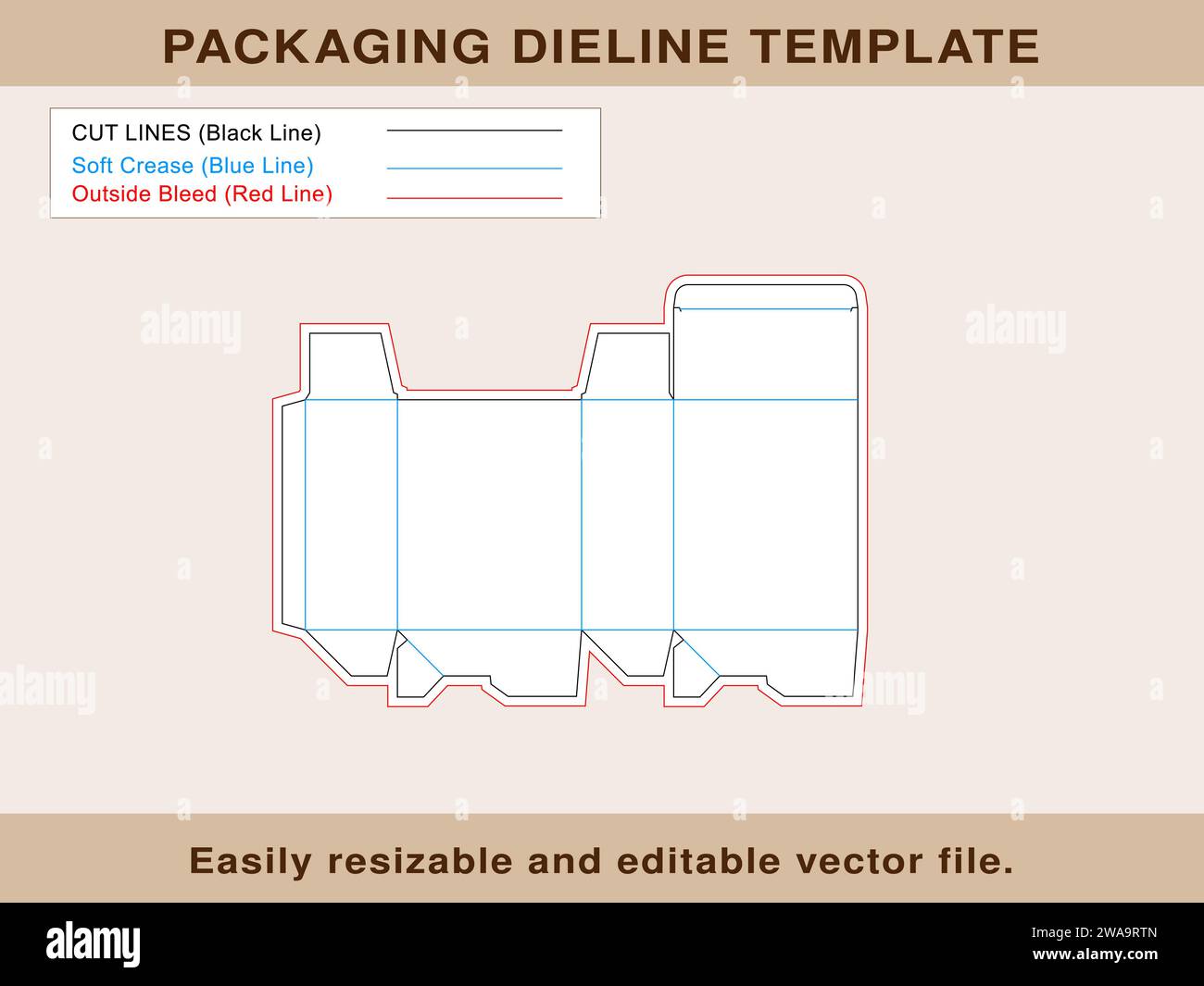 Auto Lock Box, Storage Box, Gift Box Die line Template, Vector File ...