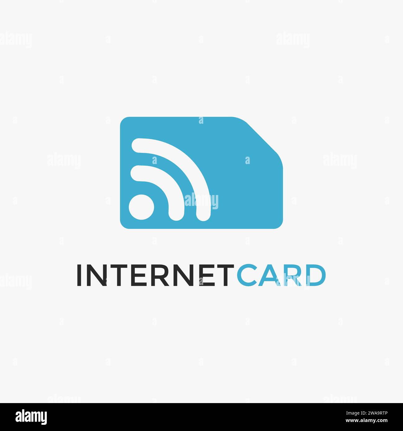 Internet wave signal and simcard logo icon vector template on white ...