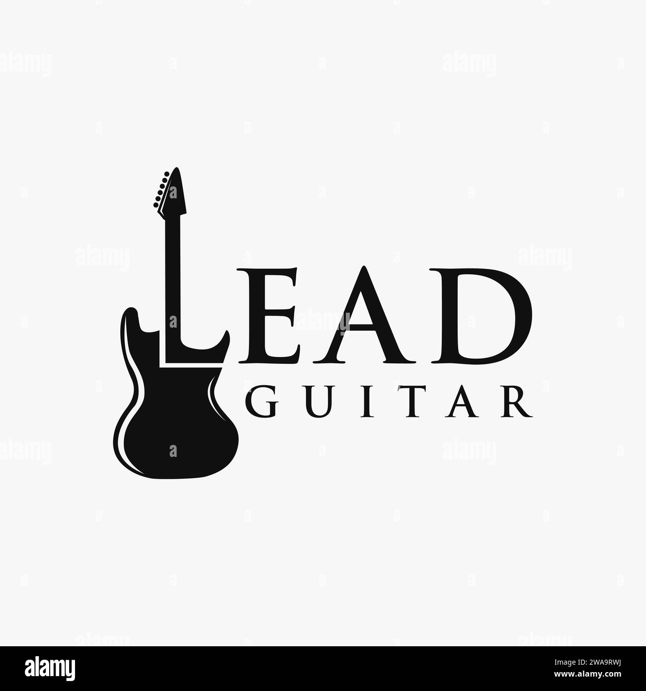 Lead Guitar wordmark logo vector template on white background Stock ...