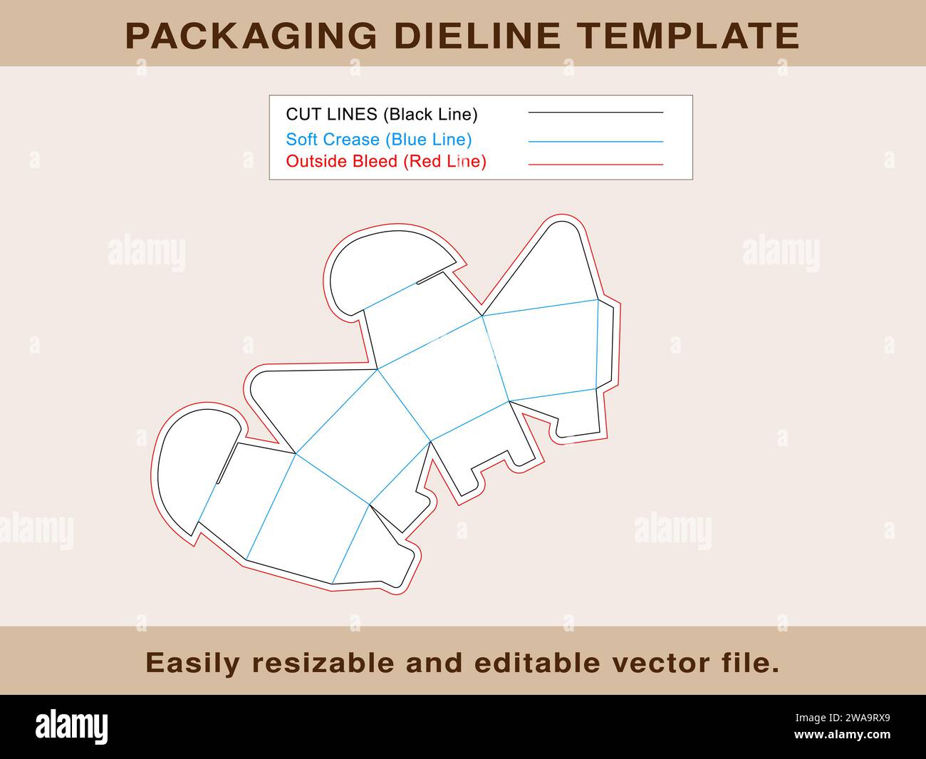 Birthday Party, Wedding Gift Box Dieline Template Editable Vector File ...