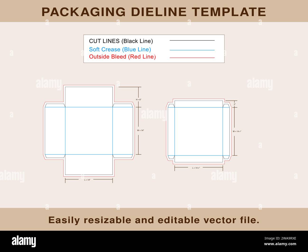 Dieline template editable hi-res stock photography and images - Alamy