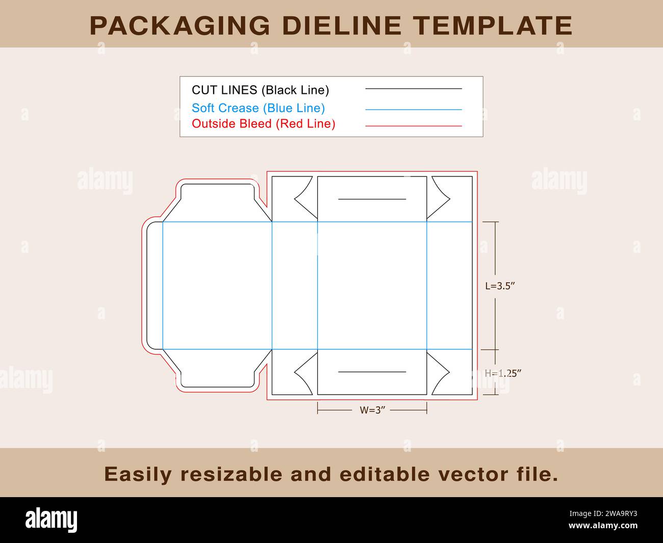 Classic Box, Storage Box, Shipping Box, Dieline Template, Editable ...