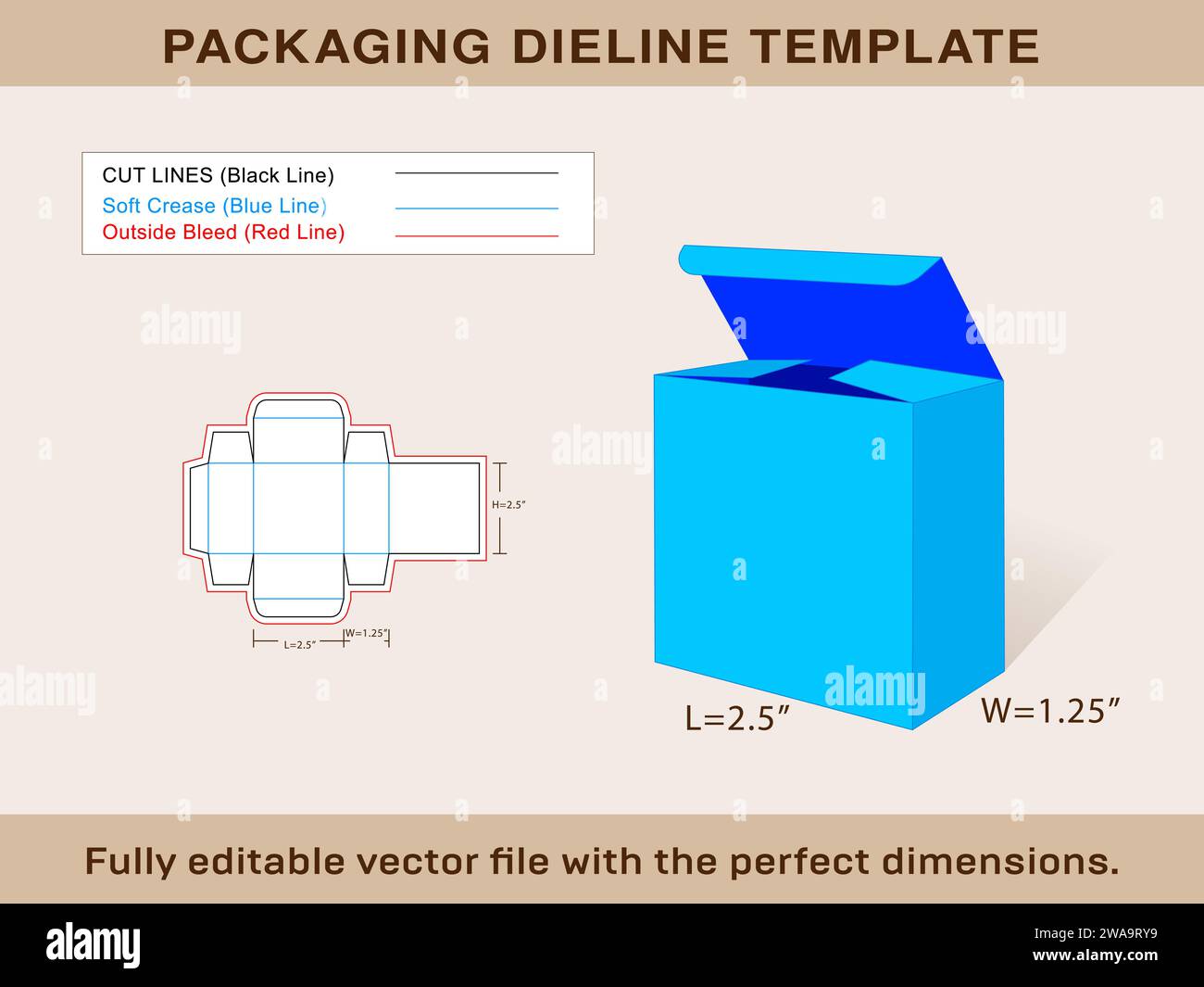 Box Packaging Die line Template Box Vector File and 3d box Stock Vector ...