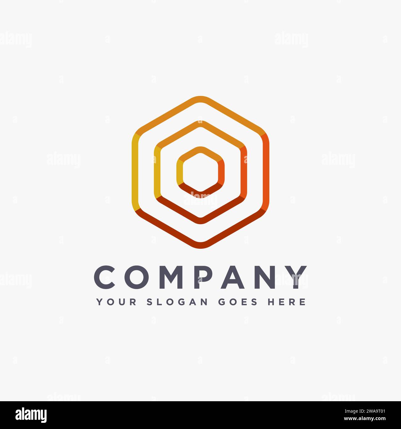 Modern abstract hexagon signal wave logo icon on white background Stock ...