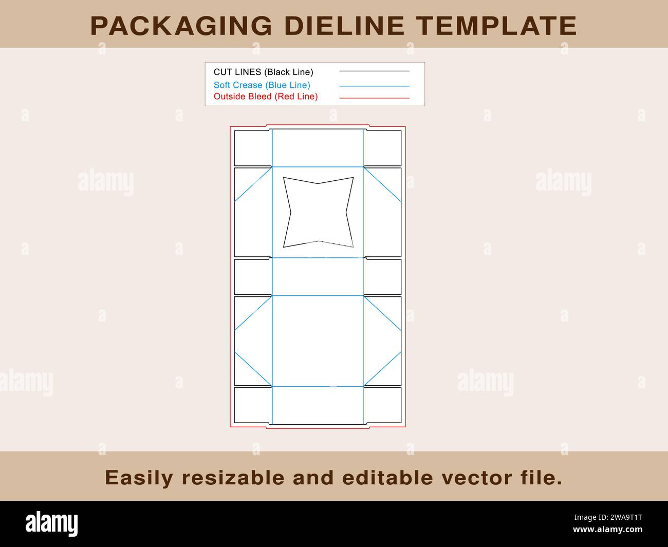 Display Pie Box, Dieline Template, Editable Vector File Stock Vector ...