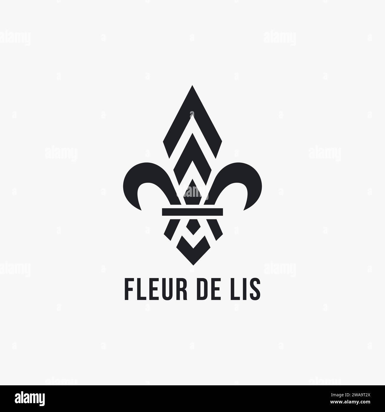 minimalist fleur de lis logo vector template on white background Stock ...