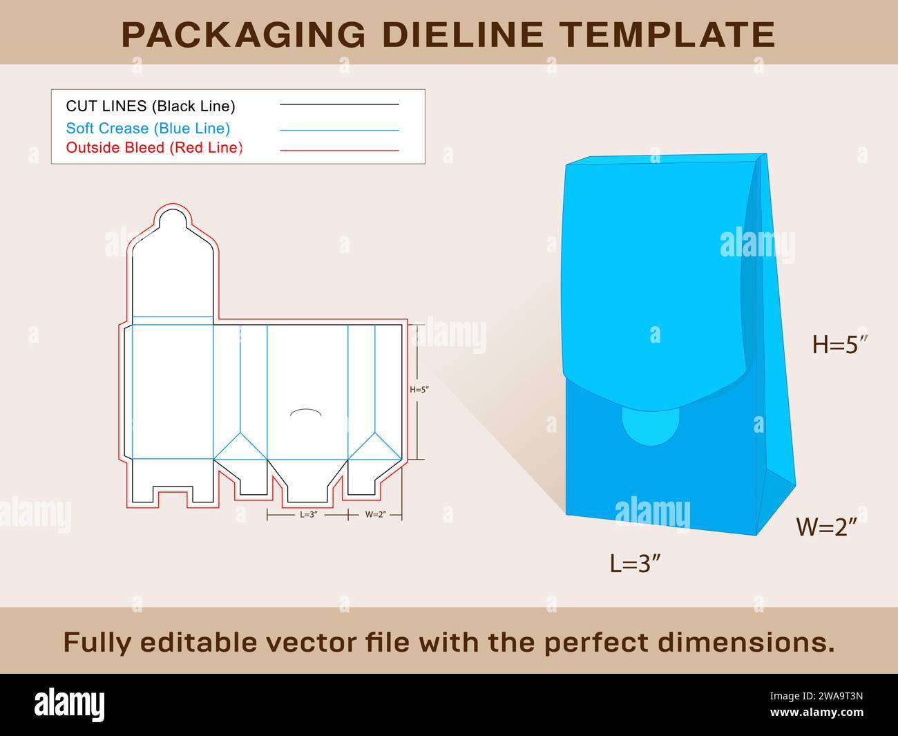 Favor Bag, Party Bag, Gift Bag Dieline Template, Editable Vector File ...