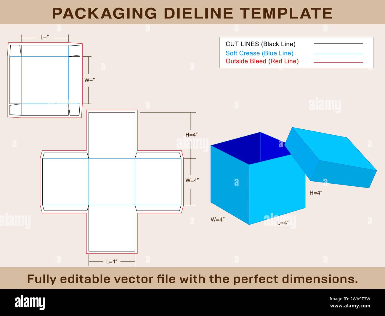 Explasion Box Dieline Template,Editable Vector File Stock Vector Image ...
