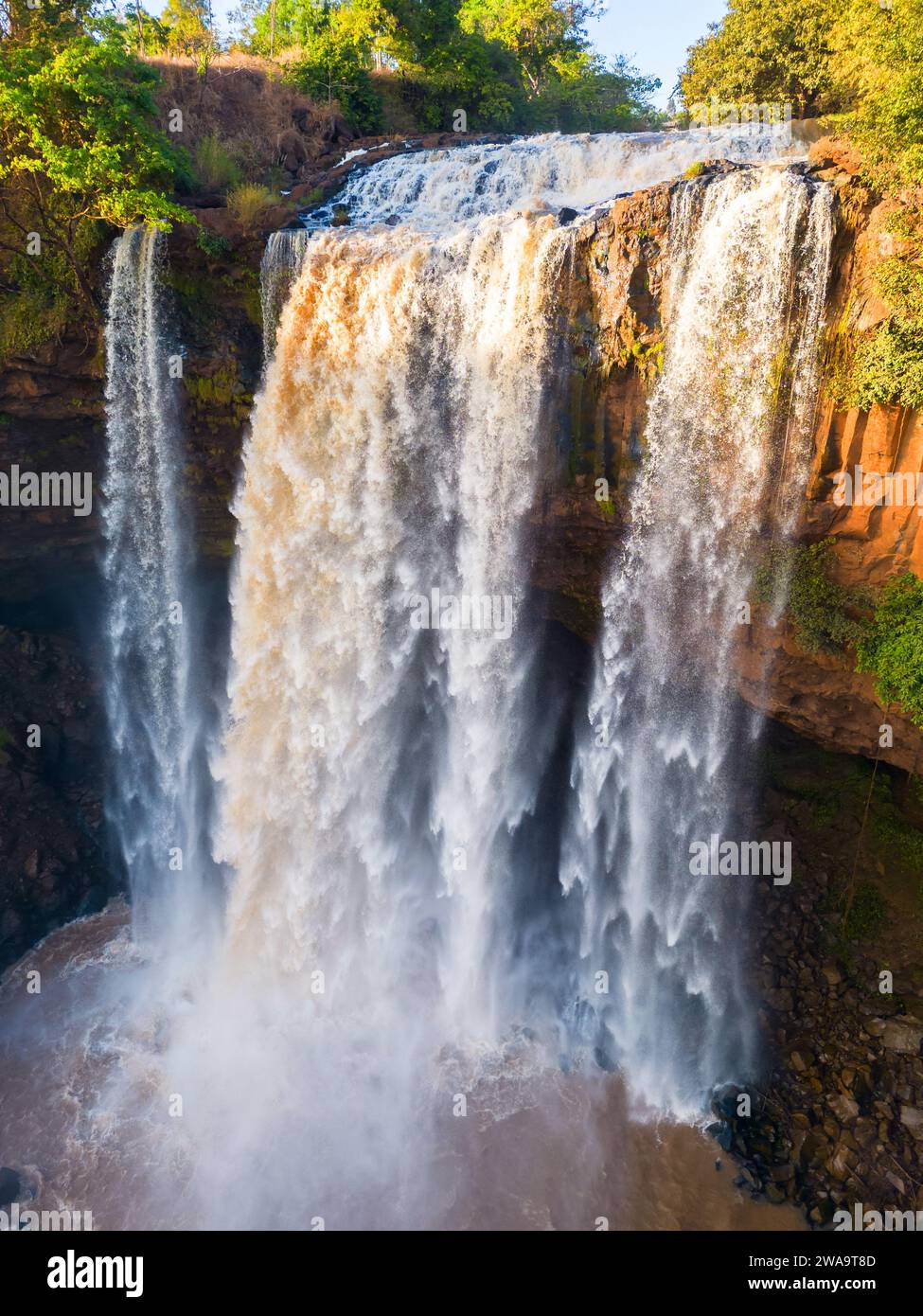 Aerial view epic waterfall cascading hi-res stock photography and ...