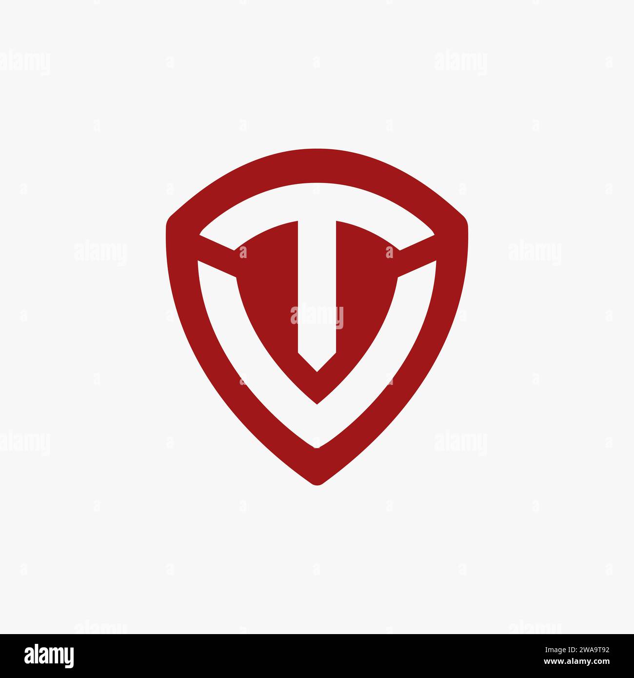 Shield letter TV logo, letter VT logo icon on white background Stock ...