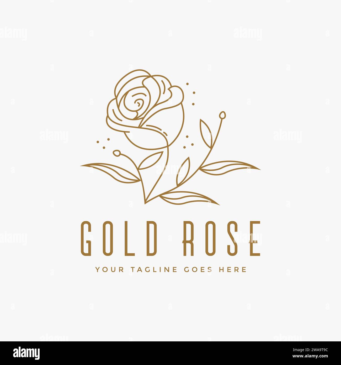 Nature logo of rose logo icon vector template on white background, with ...