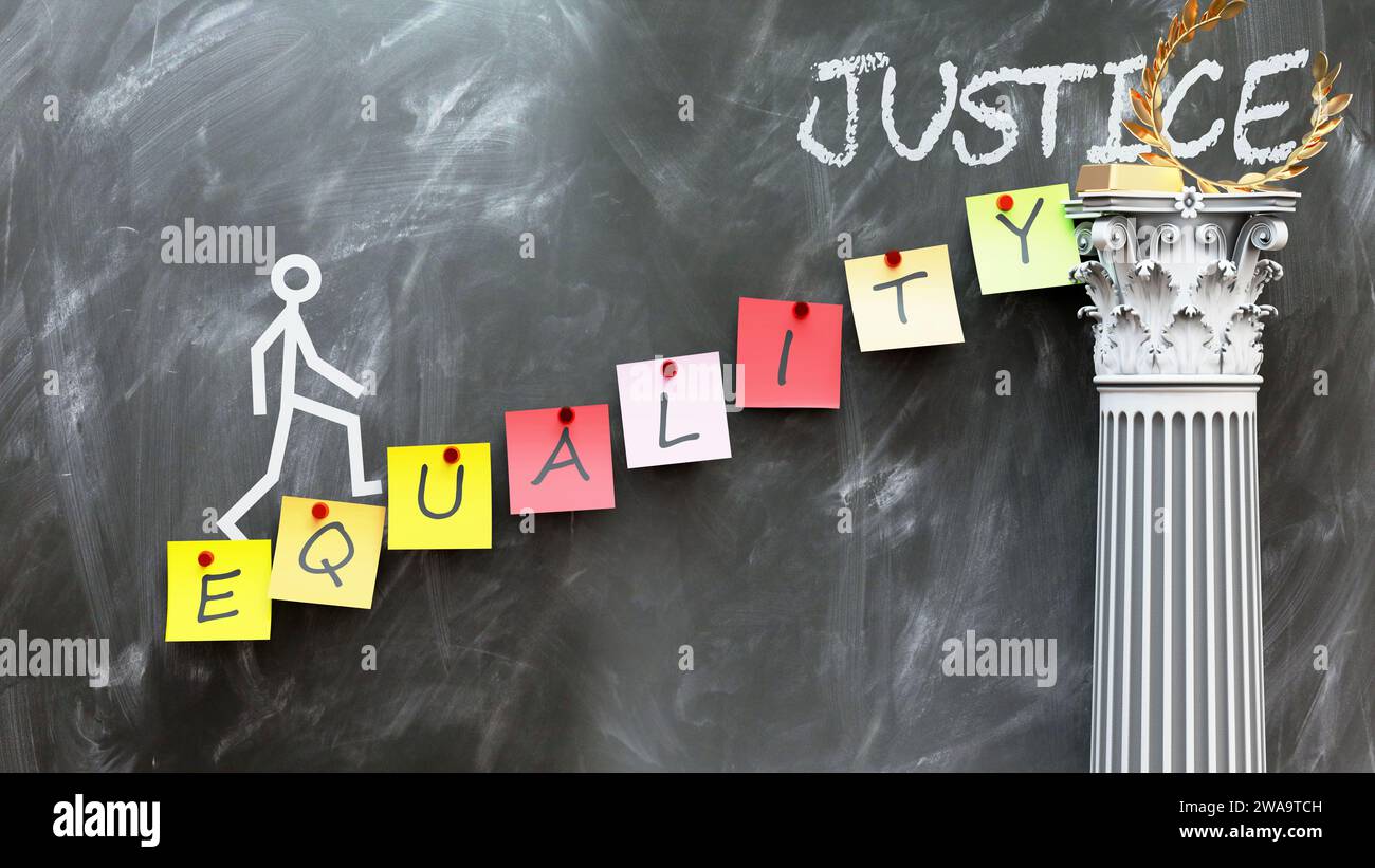 Equality leads to Justice - a metaphor showing how equality makes the ...