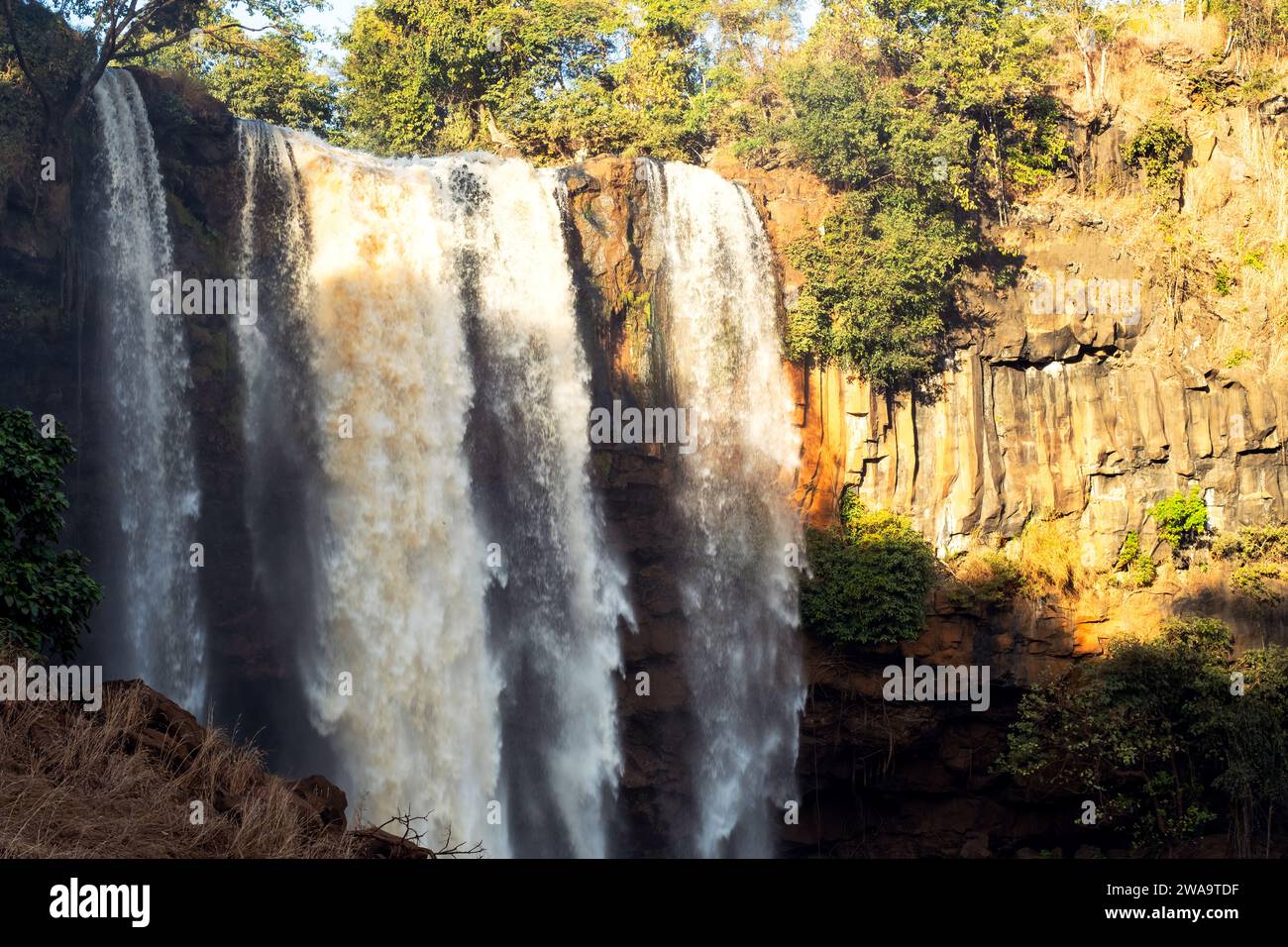 Aerial view epic waterfall cascading hi-res stock photography and ...