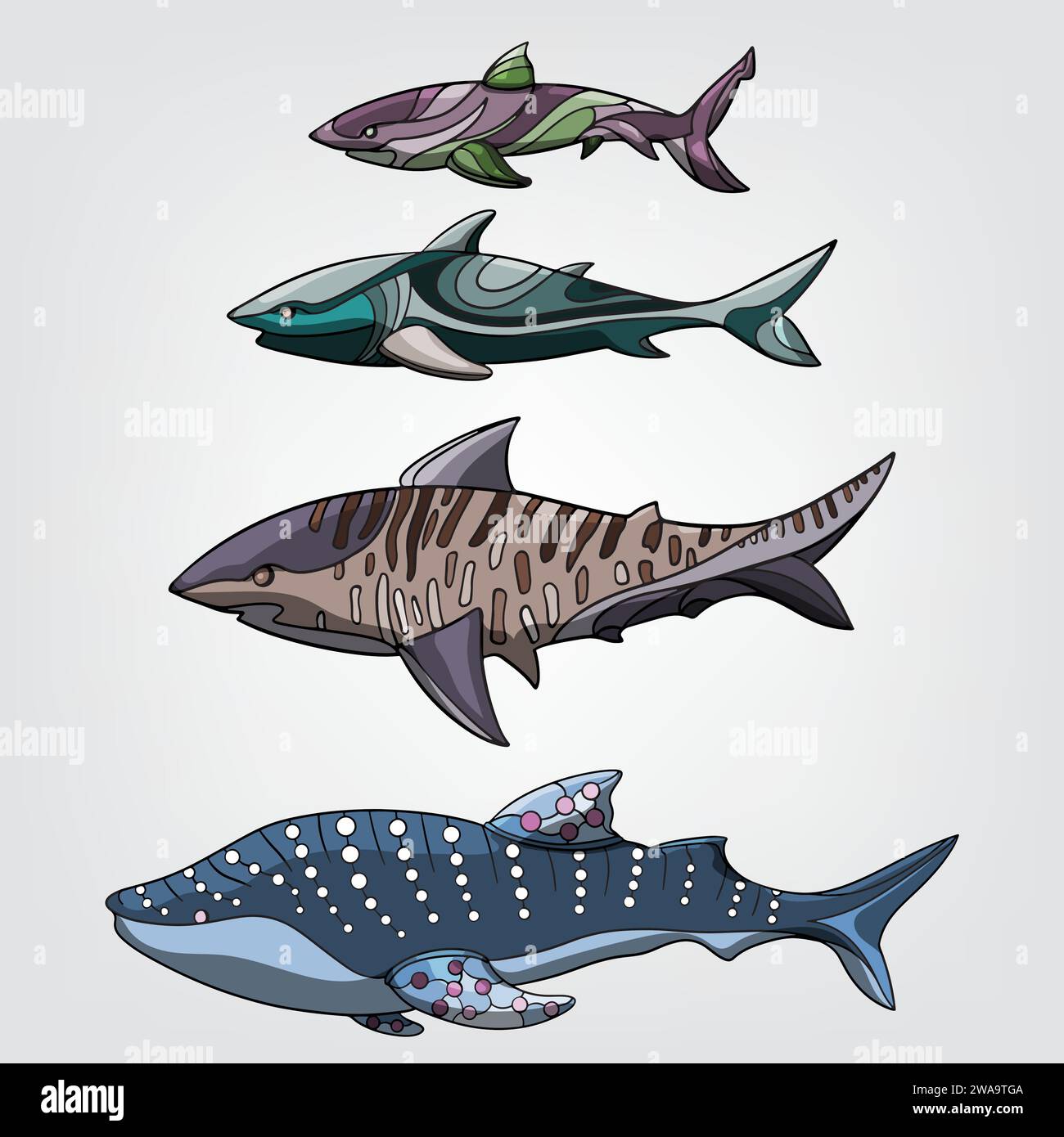 Cartoon sharks hi-res stock photography and images - Alamy