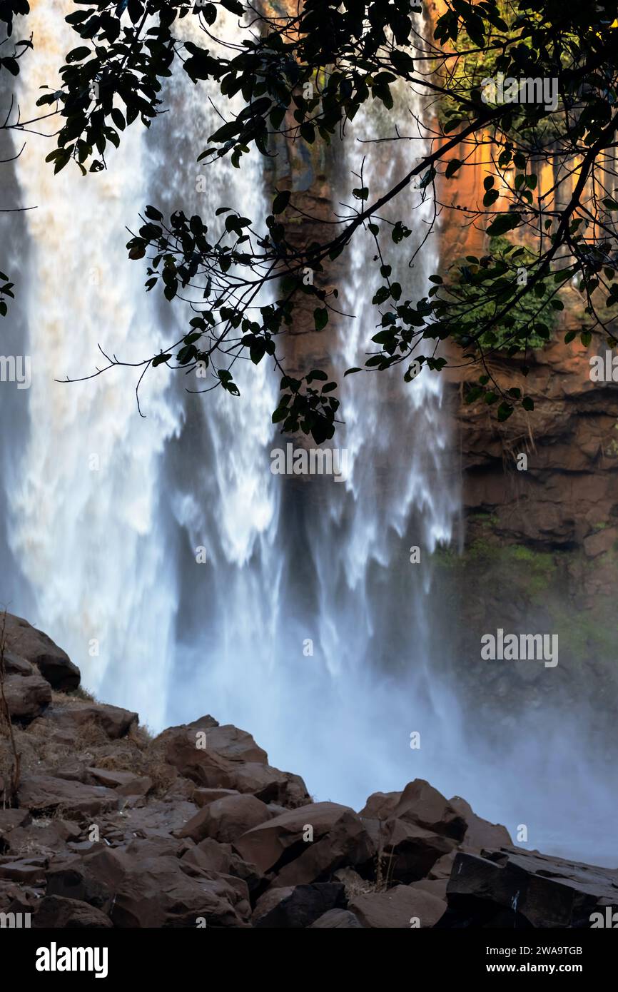 Vast waterfall cascades down hi-res stock photography and images - Alamy