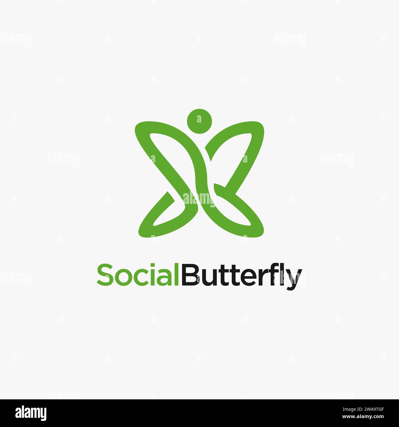 SB letter logo icon of social butterfly, link connect butterlfy logo ...