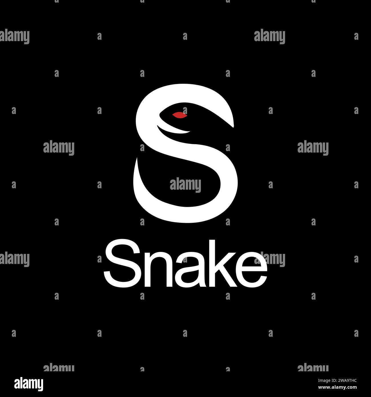 letter S for snake wordmark logo icon vector logo template on black ...
