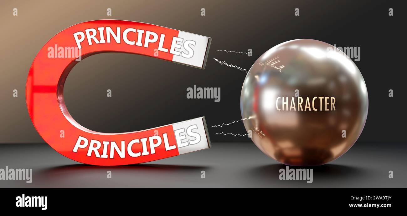 Principles attracts Character. A metaphor showing principles as a big ...