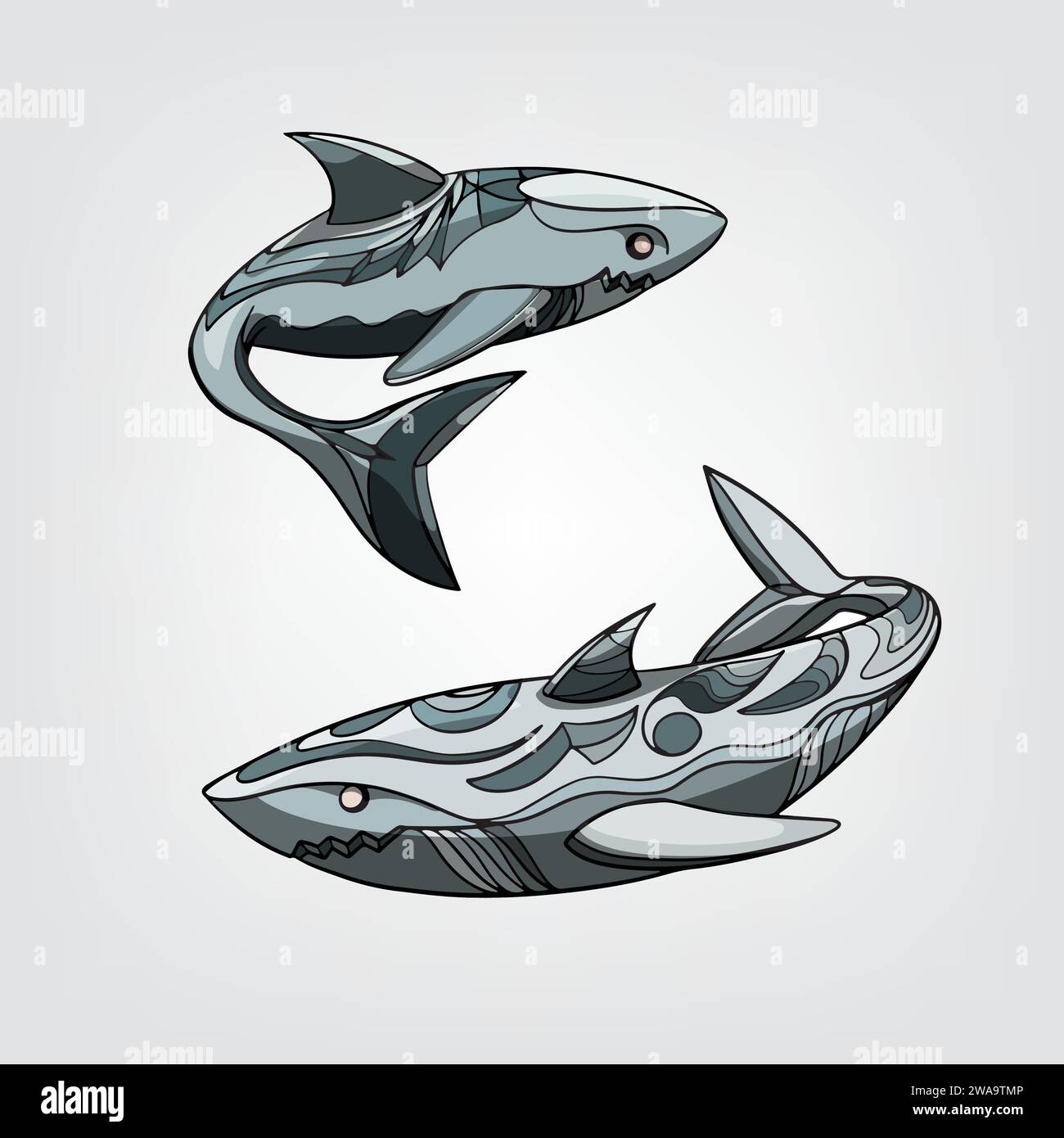 Vector illustration of isolated cartoon sharks Stock Vector Image & Art ... Vector illustration of isolated cartoon sharks Stock Vector Image & Art ...