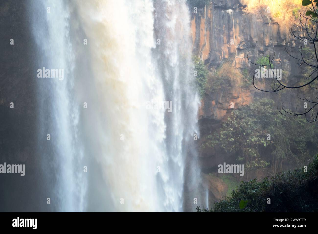 Vast waterfall as it cascades down Stock Photo - Alamy