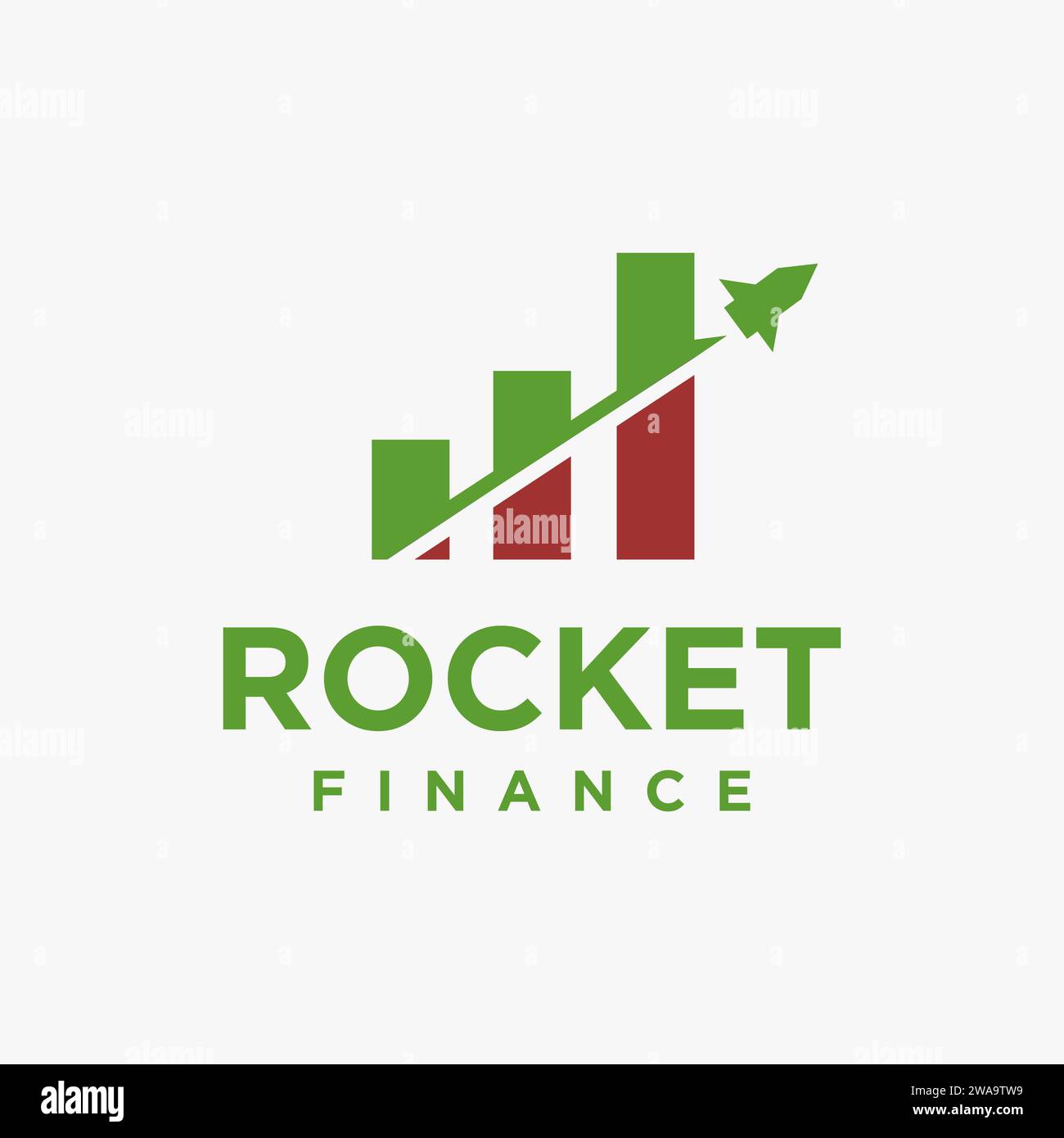 Fast rocket growth finance logo icon vector template on white ...