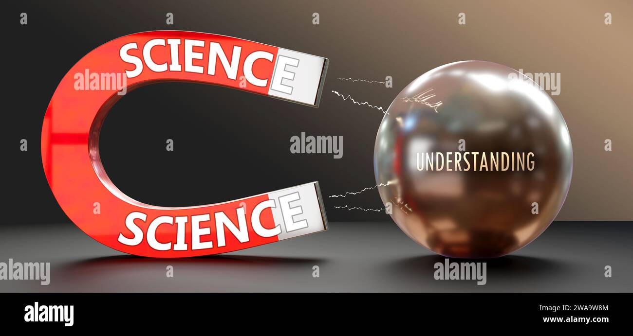 Science attracts Understanding. A metaphor showing science as a big ...