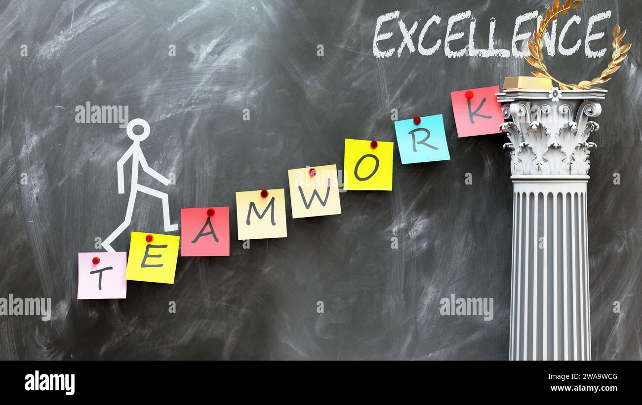 Teamwork leads to Excellence - a metaphor showing how teamwork makes ...