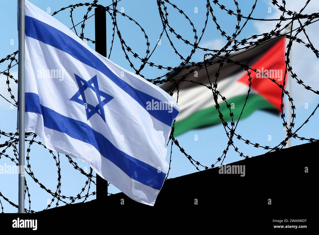 Flags of Israel and Palestine Stock Photo - Alamy