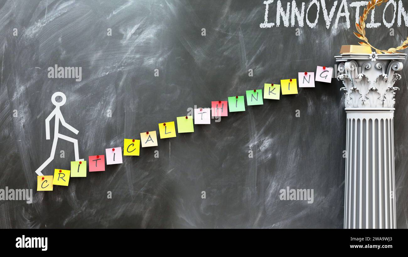 Critical thinking leads to Innovation - a metaphor showing how critical ...