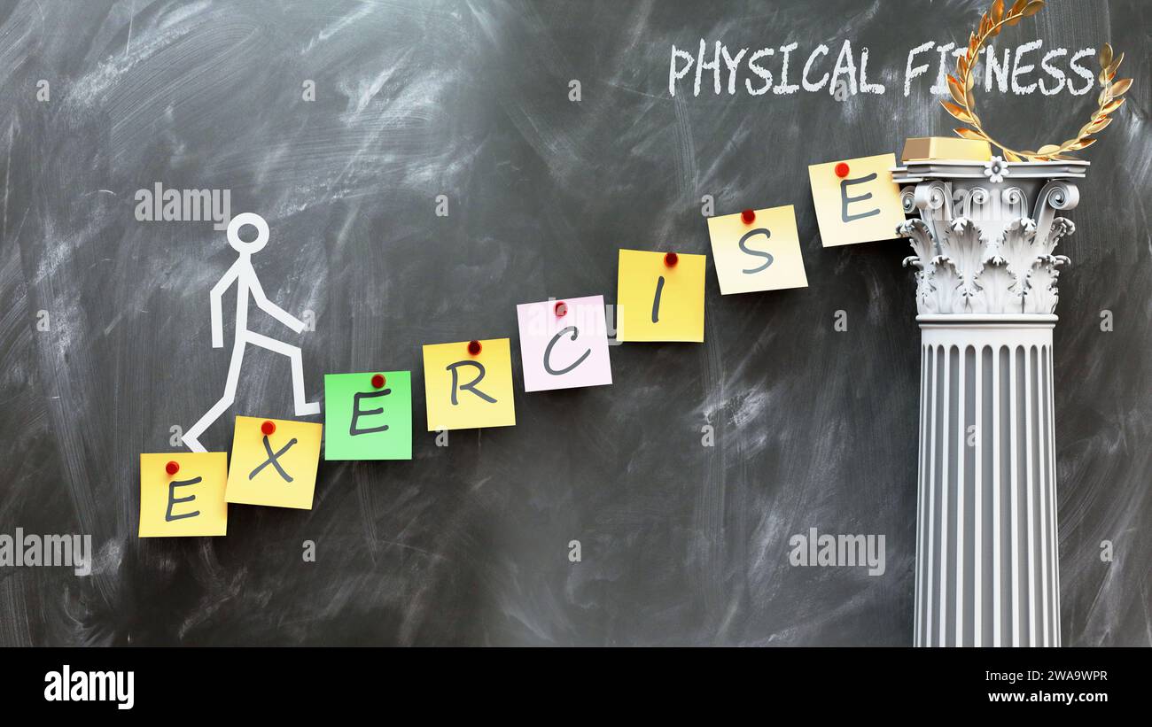 Exercise leads to Physical fitness - a metaphor showing how exercise ...