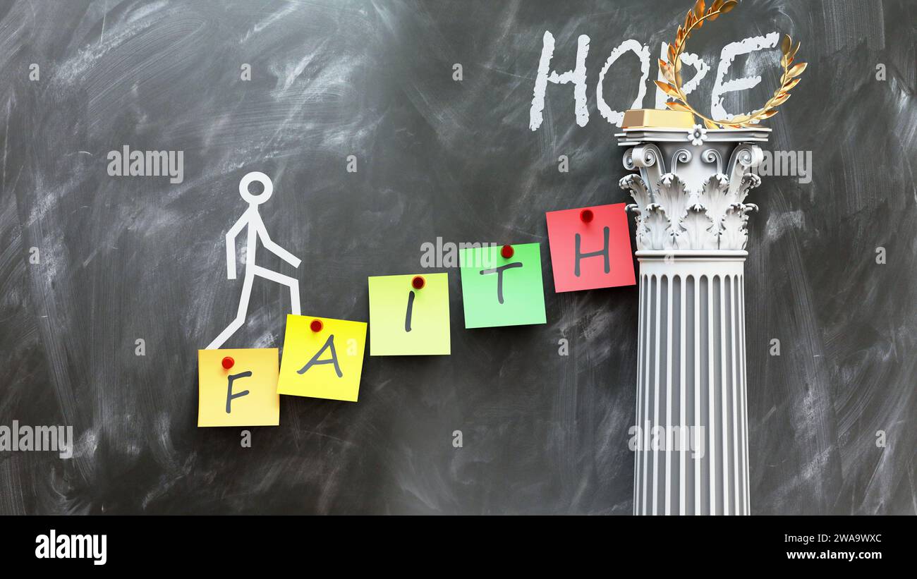 Faith leads to Hope - a metaphor showing how faith makes the way to ...