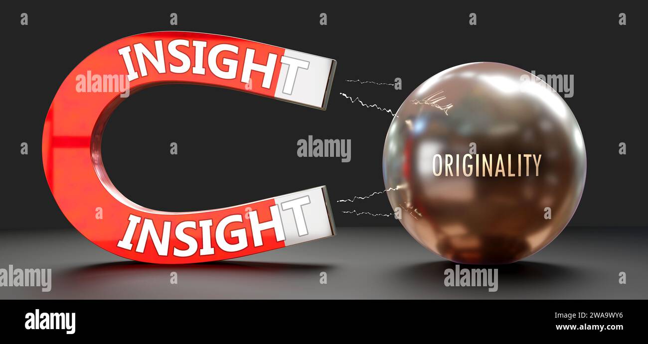 Insight attracts Originality. A metaphor showing insight as a big ...
