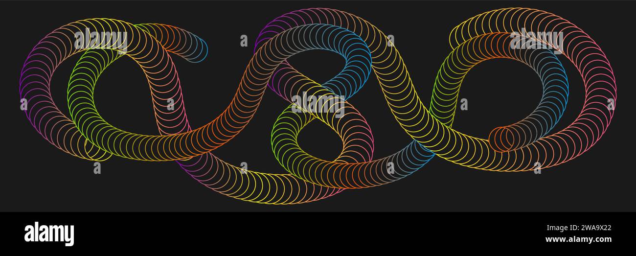 A colorful intertwining spiral. A creative design element for interiors ...