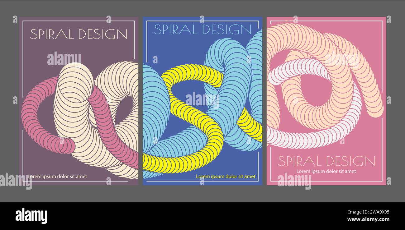 A colorful intertwining spiral. Template of elements for the design of ...