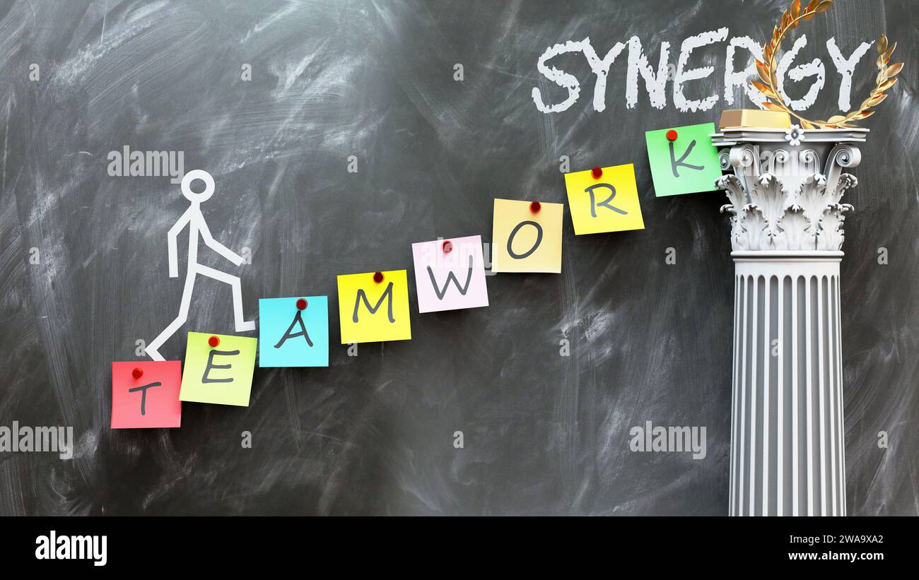 Teamwork leads to Synergy - a metaphor showing how teamwork makes the ... Teamwork leads to Synergy - a metaphor showing how teamwork makes the ...