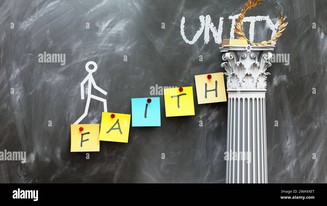 Faith leads to Unity - a metaphor showing how faith makes the way to ...