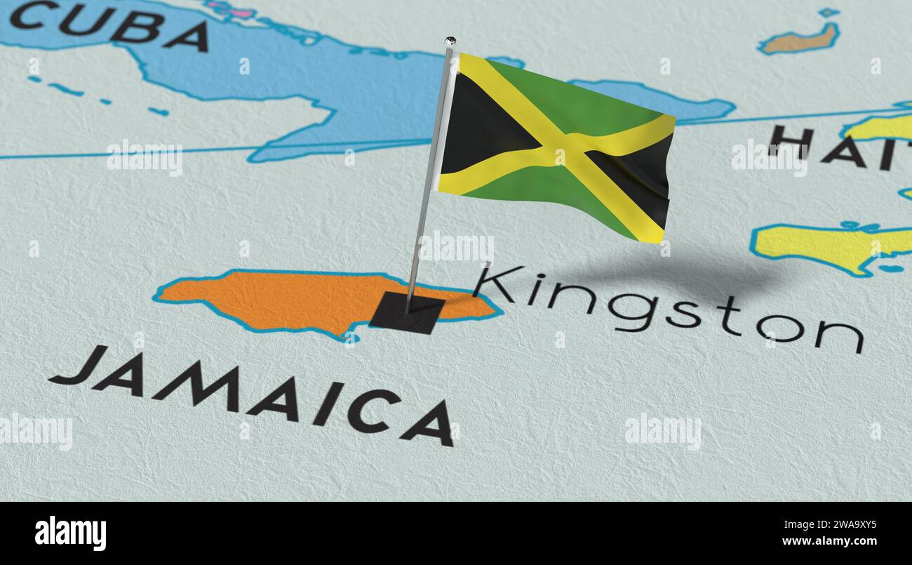 Map of kingston jamaica hi-res stock photography and images - Alamy