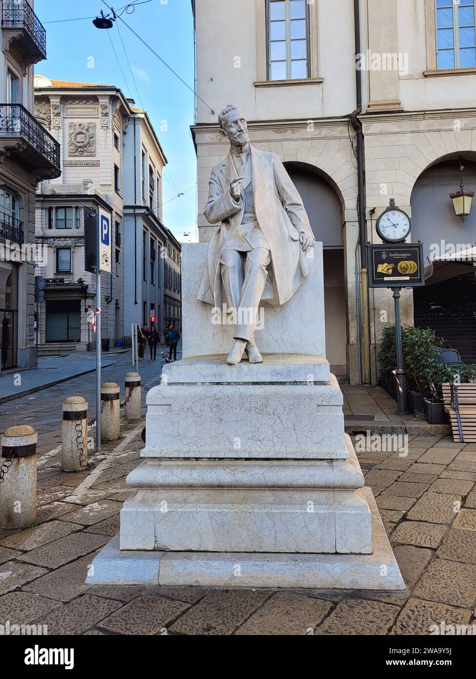 Milan, Italy. 24th Dec, 2023. The statue of Italian composer Giulio ...