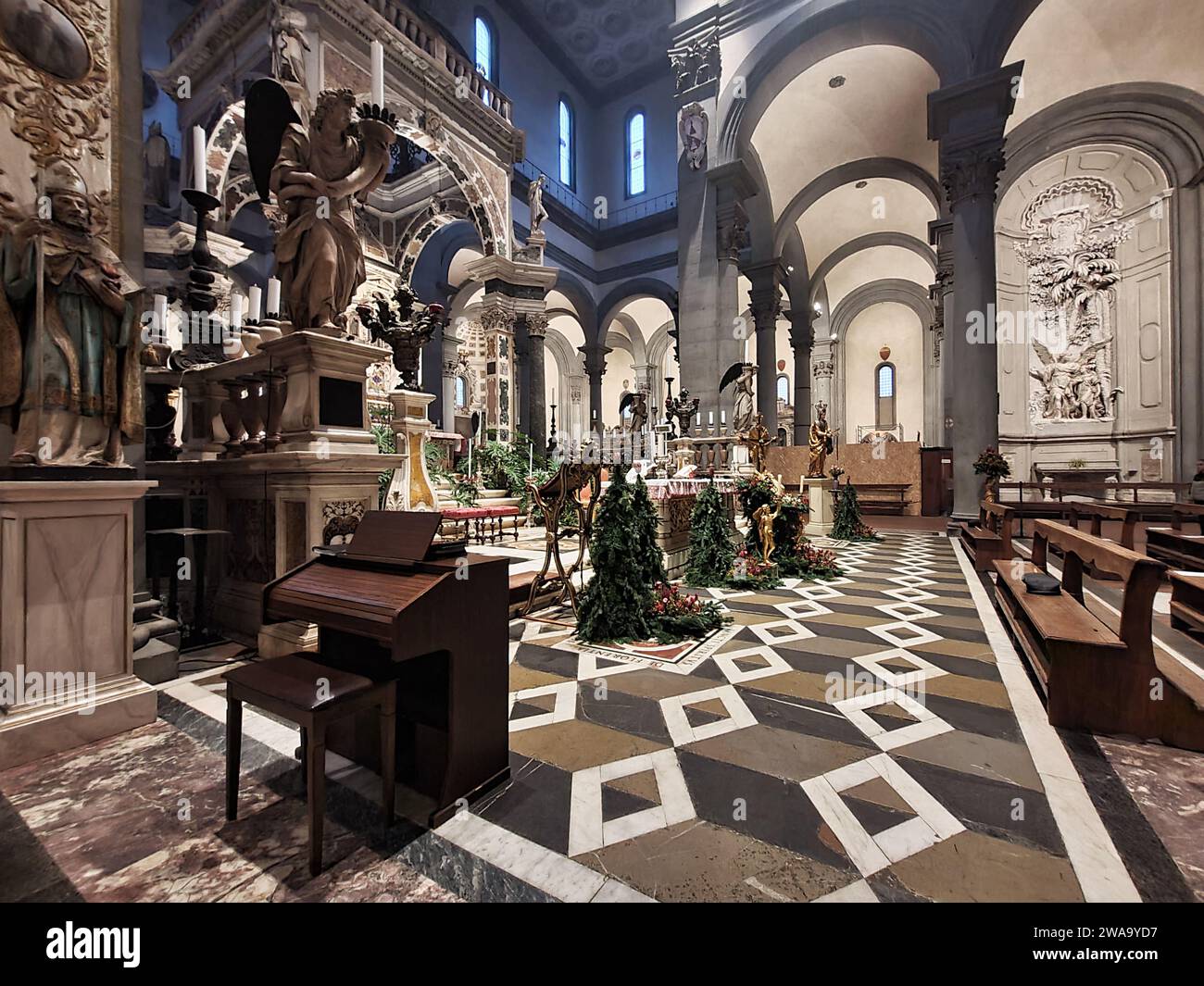 Florence, Italy. 25th Dec, 2023. Interior view of Santo Spirito Abbey ...